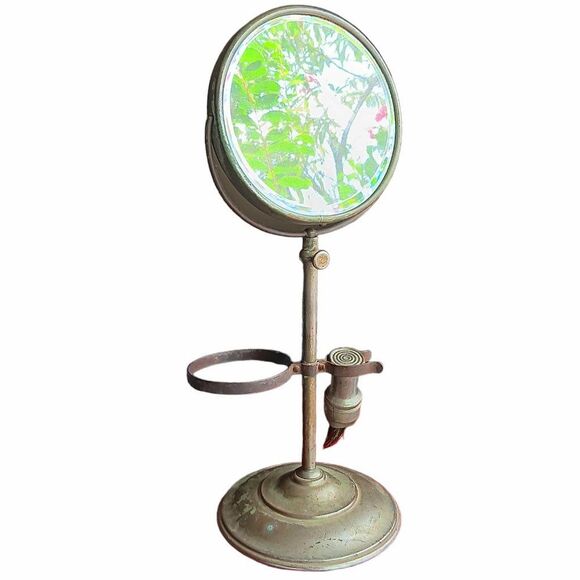 Vintage | Bath | Vintage Vanity Shaving Mirror Stand With Brush And Cup ...